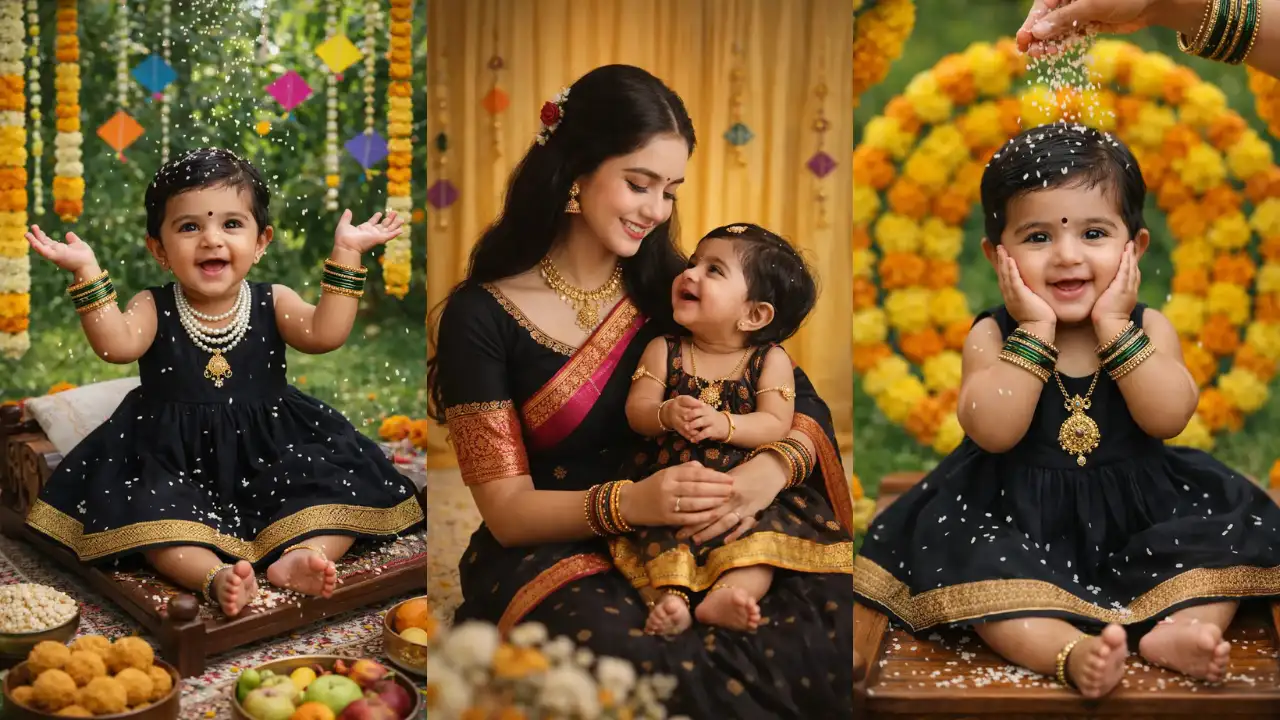 Makar Sankranti Baby Borhan Photoshoot Ideas Created Using AI Prompts ...